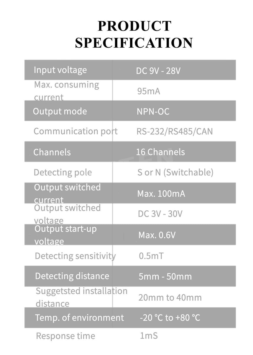 AGV Magnet Navigation Sensor with 16 Bits Sensing Robot Magnetic Strip ...